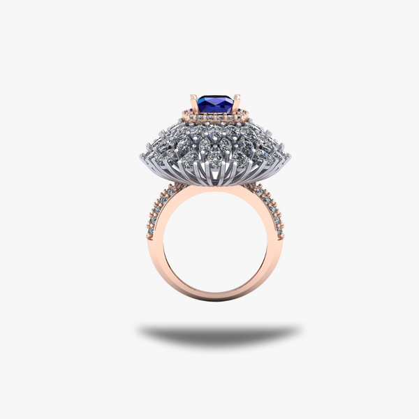 Royal Heavy Sapphire Silver Ring - 925 Silver – Movenera