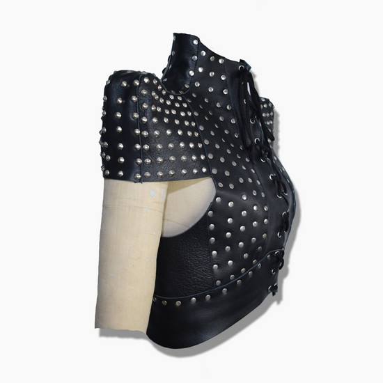 Leather Studded Shoulder Pauldron With Lacing Back For Gothic Cosplay ...